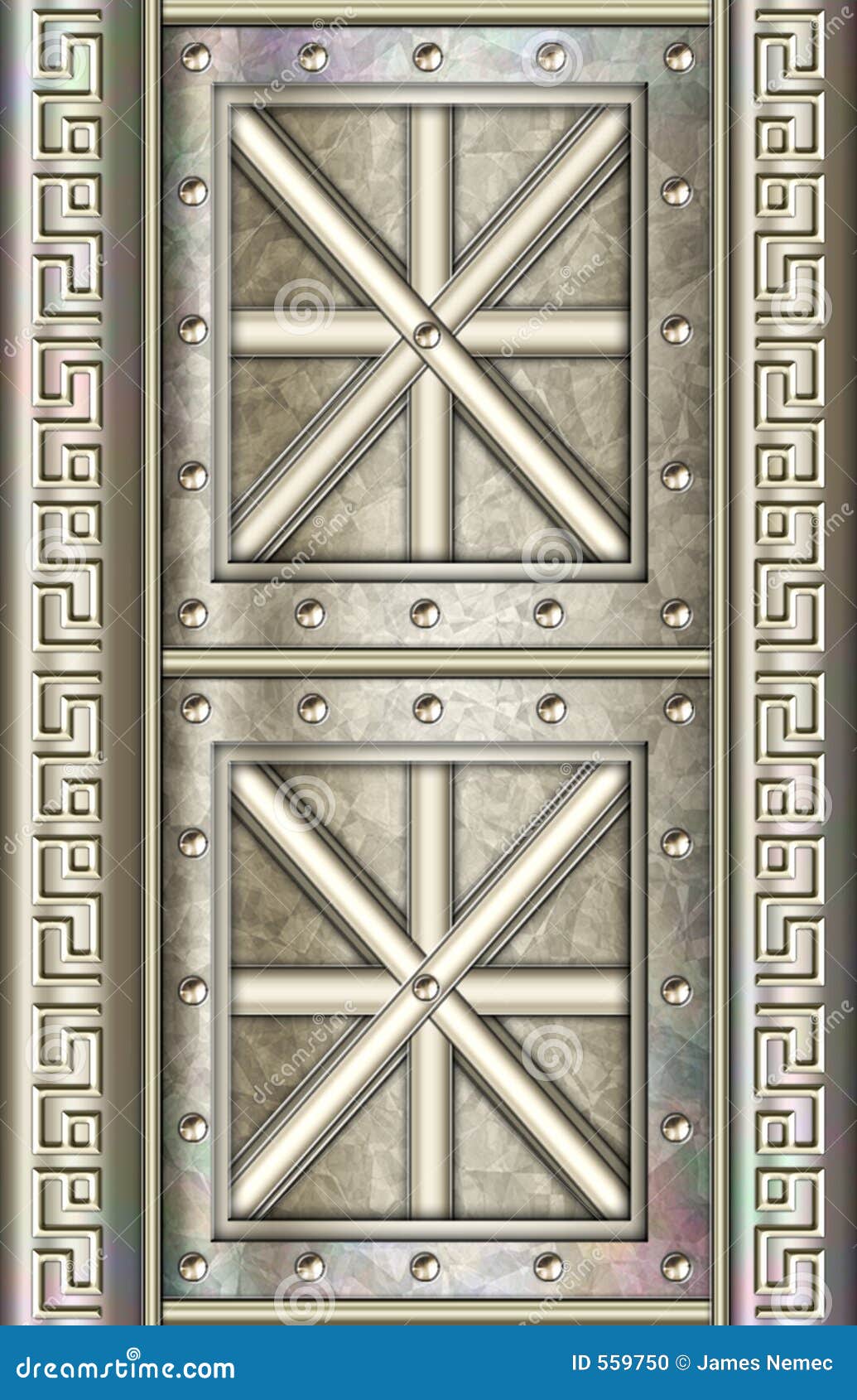 Highly Detailed Metal Door Panel Stock Illustration - Illustration of ...