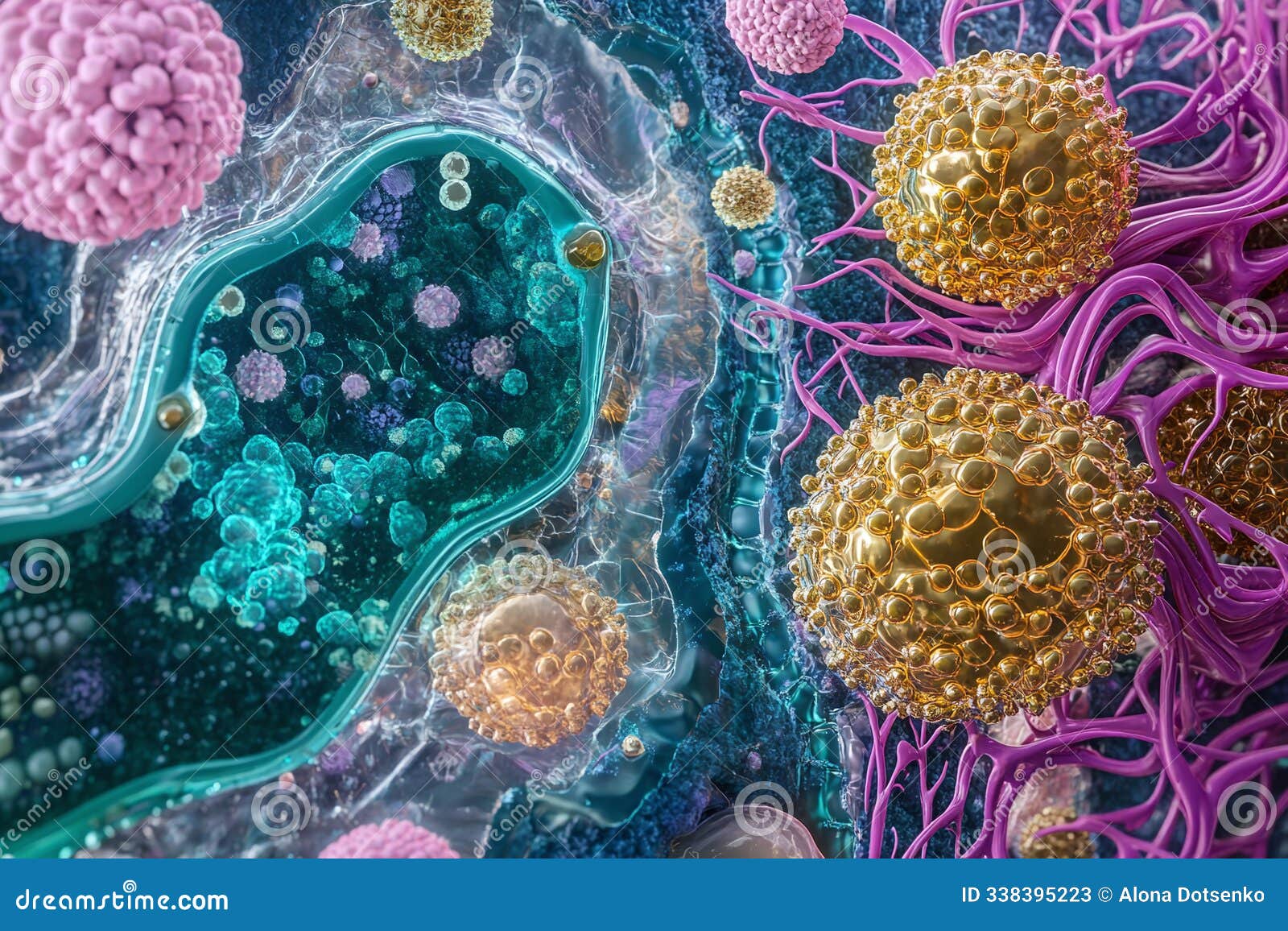 Microscopic View of a Cellular Life, Biological Cell with Membranes ...