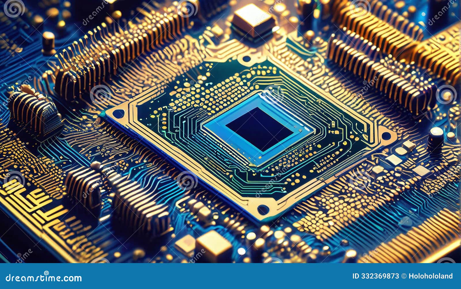 A Highly Detailed, Microscopic View of a Circuit Board Stock ...