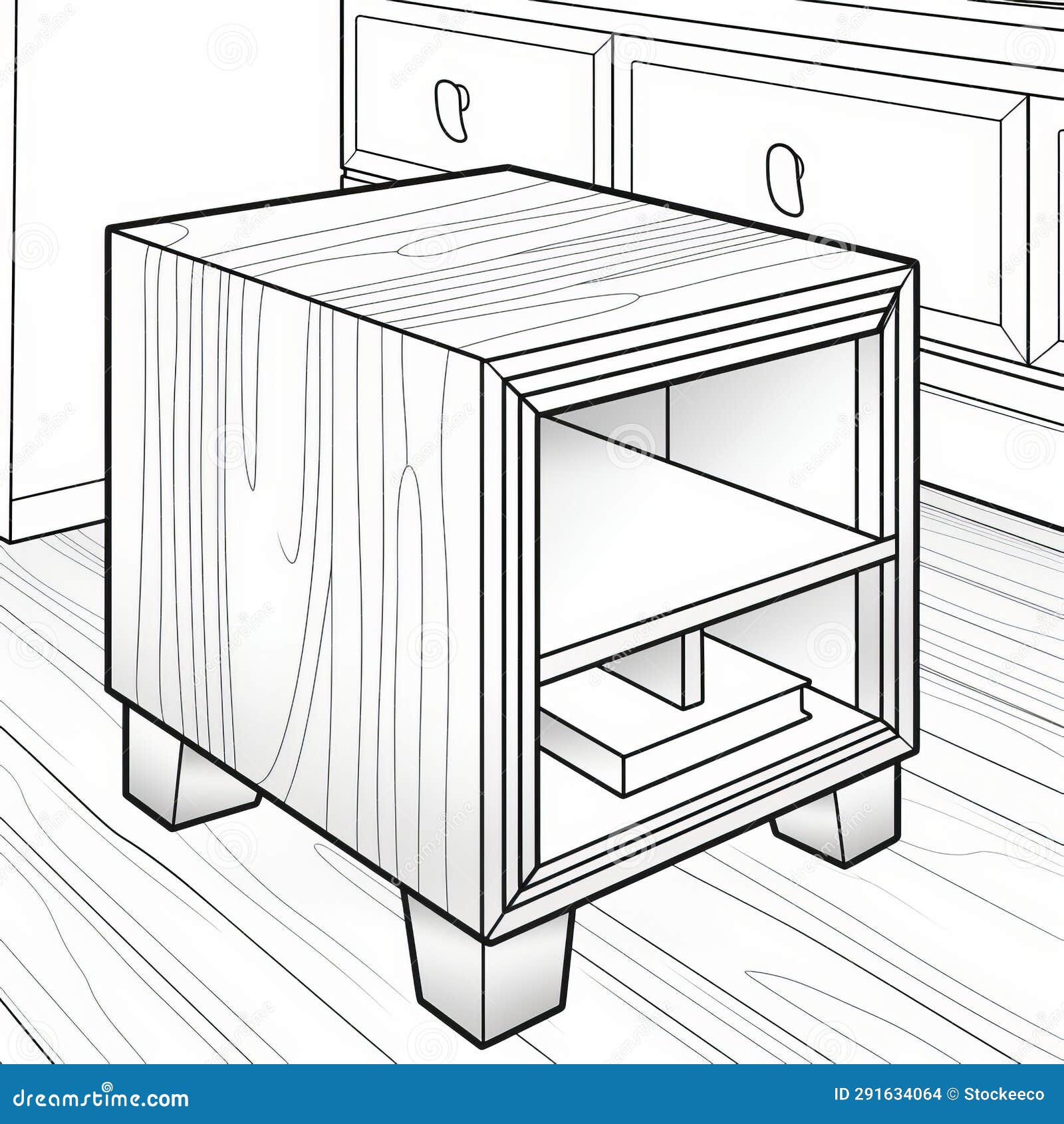 Architectural Illustration of a Sharp Perspective End Table with ...