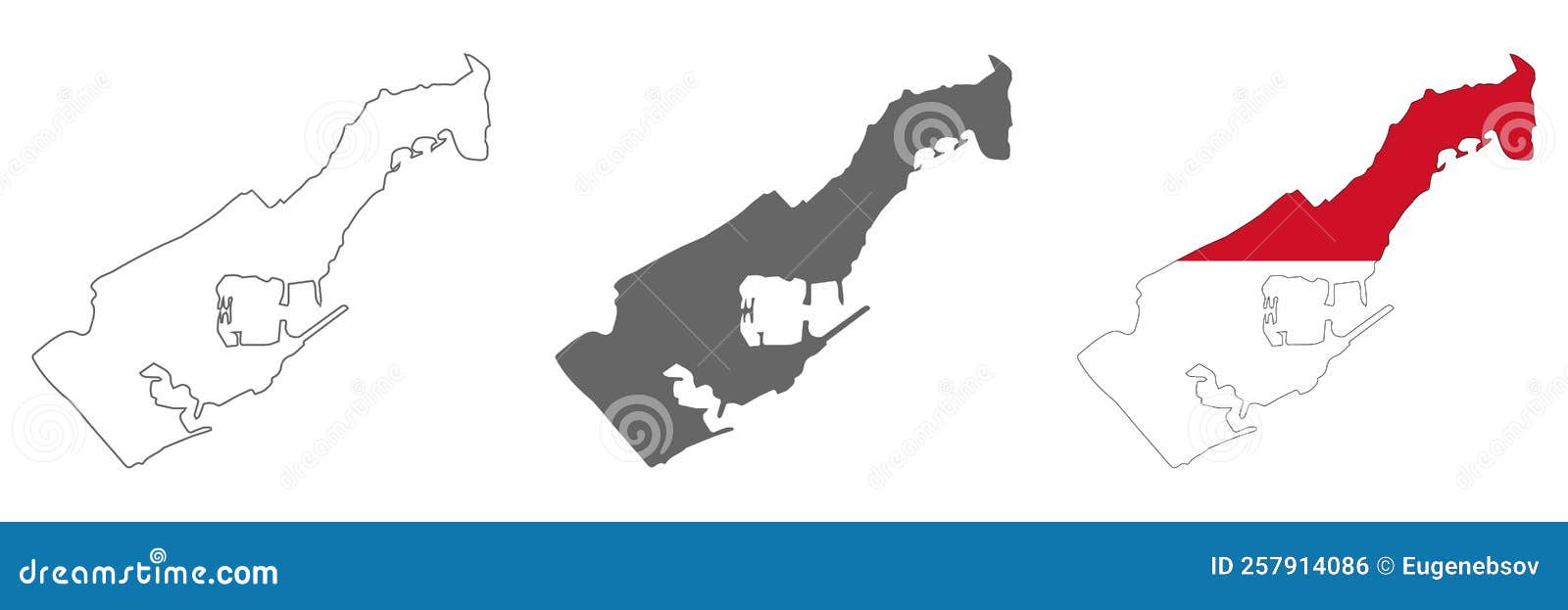 Highly Detailed Monaco Map with Borders Isolated on Background Stock ...