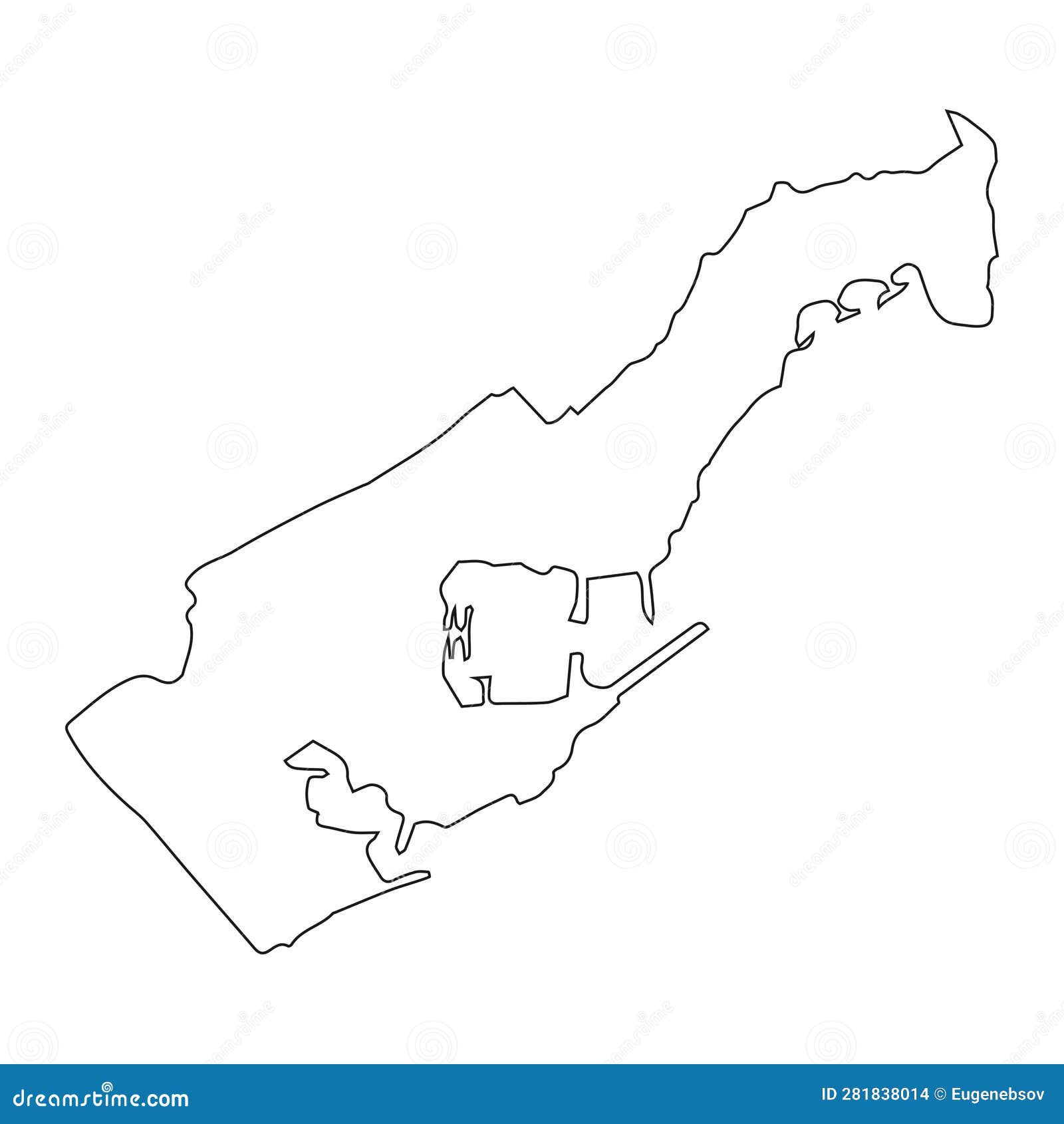 Highly Detailed Monaco Map with Borders Isolated on Background Stock ...