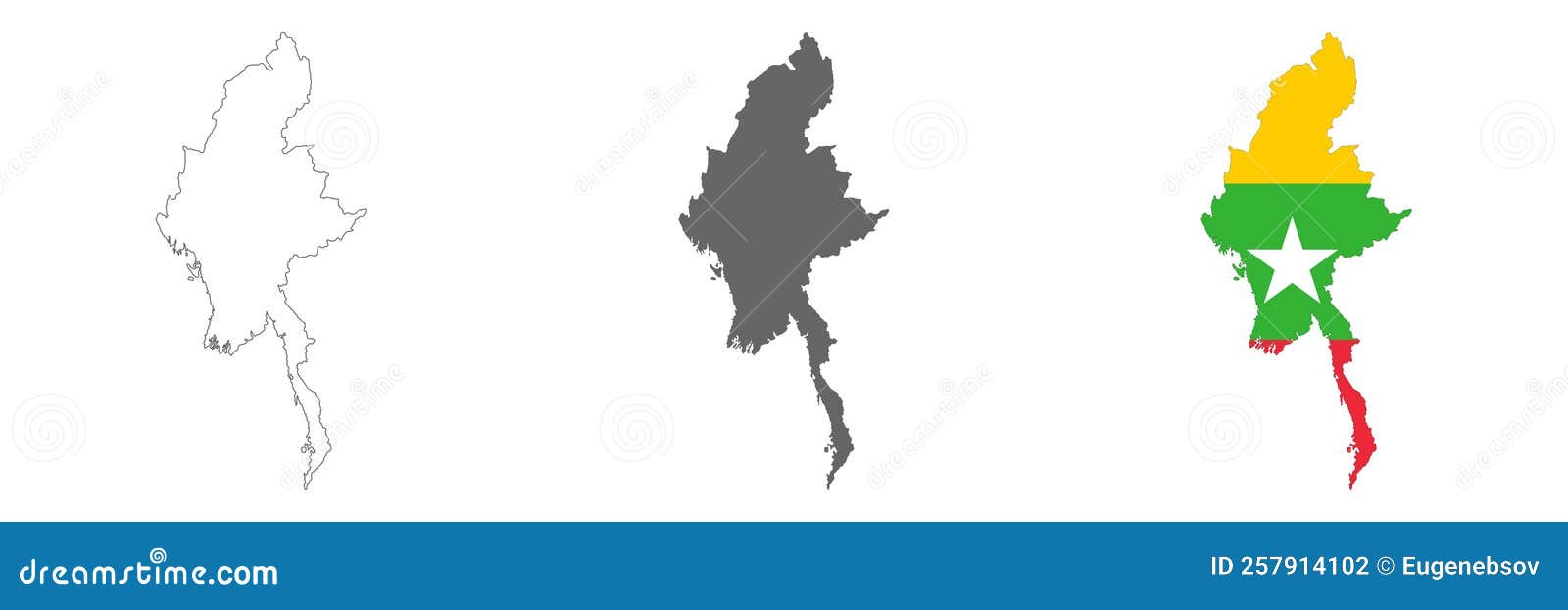 Detailed Myanmar Physical Map. Cartoon Vector | CartoonDealer.com ...