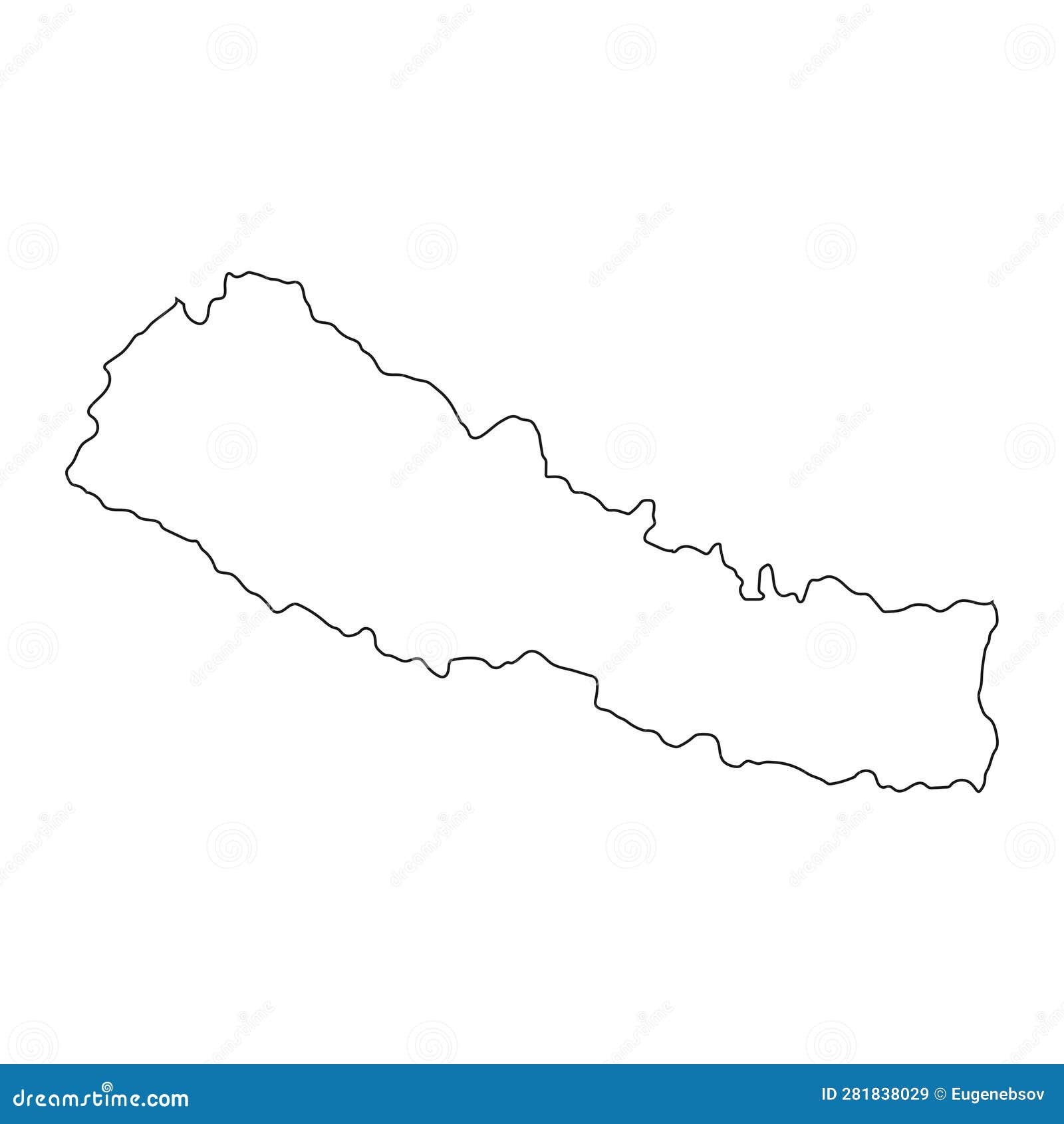 Highly Detailed Nepal Map with Borders Isolated on Background Stock ...