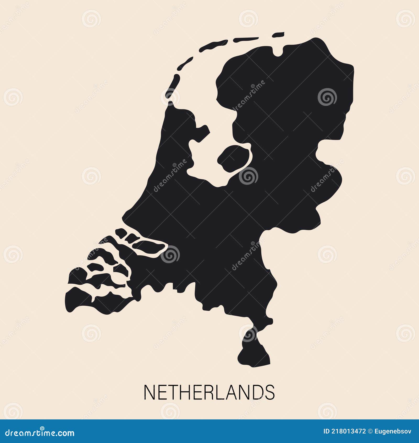 Highly Detailed Netherlands Map with Borders Isolated on Background ...