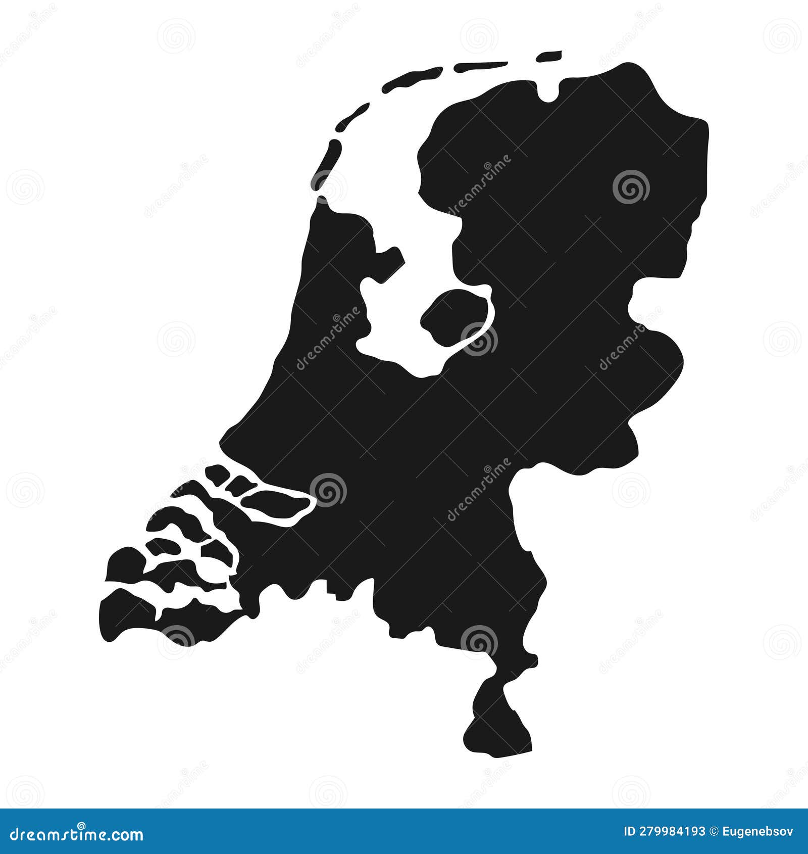 Highly Detailed Netherlands Map with Borders Isolated on Background ...