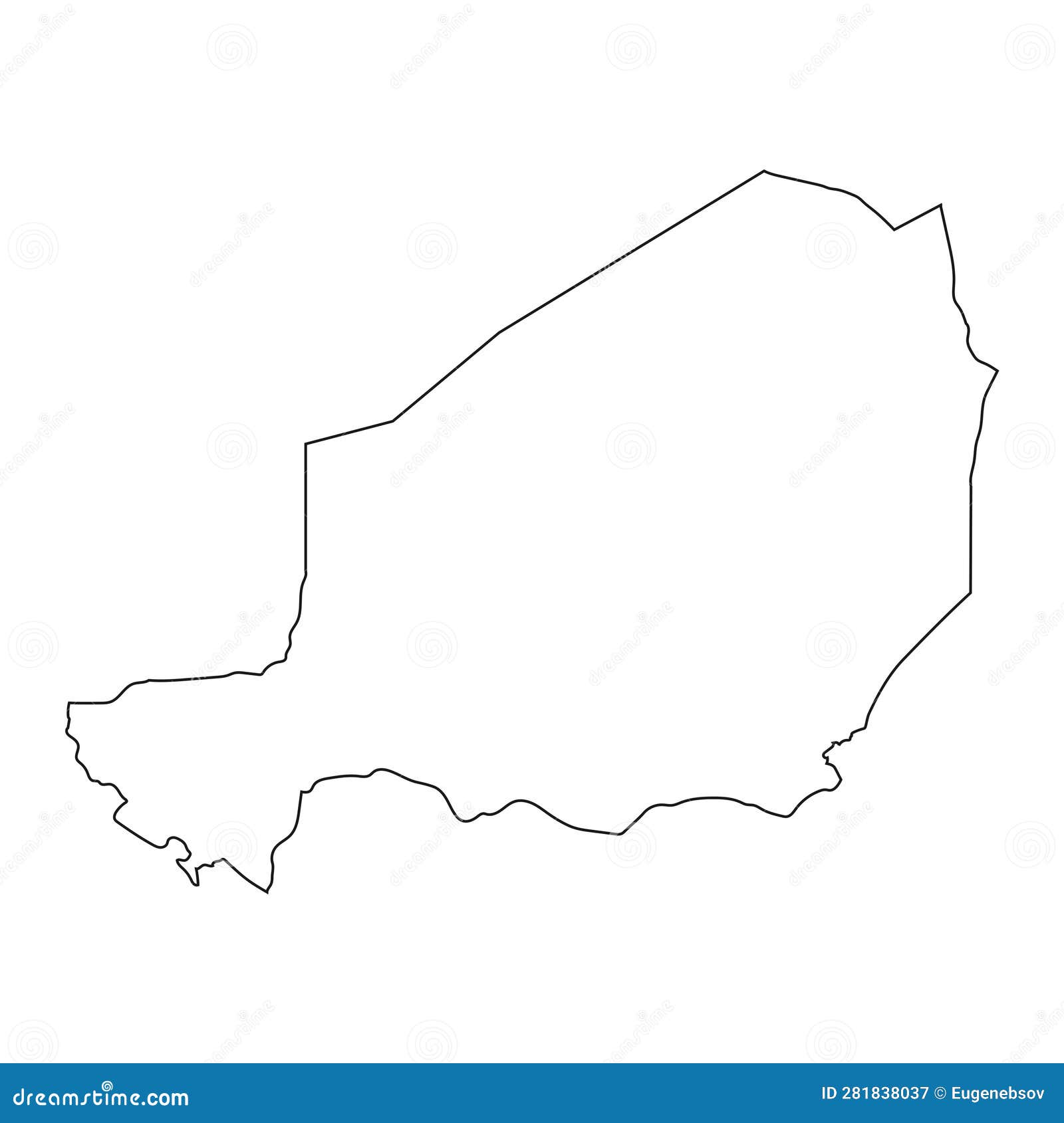 Highly Detailed Niger Map with Borders Isolated on Background Stock ...