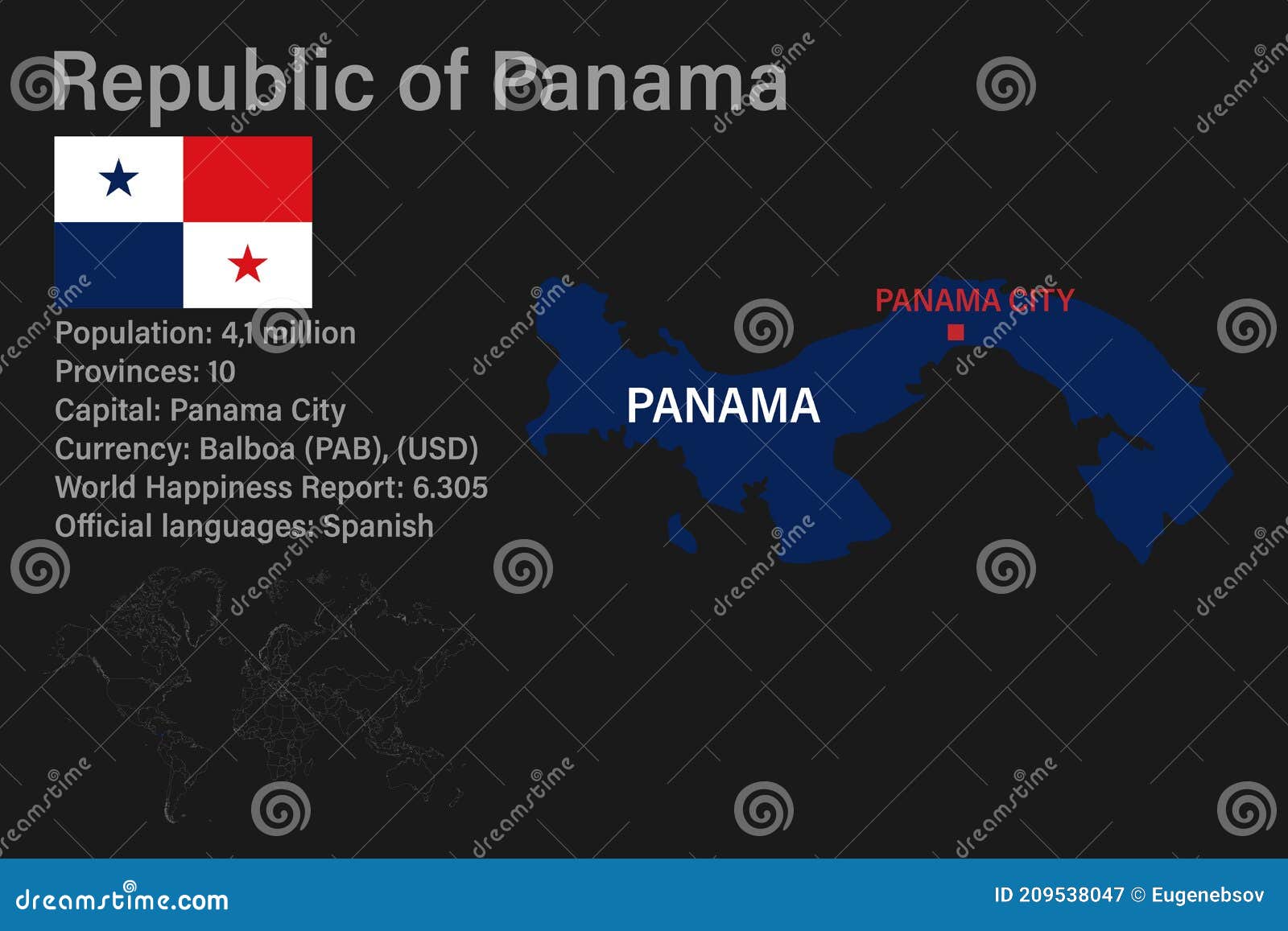 The Detailed Map Of Panama With Regions Or States And Cities, Capital ...