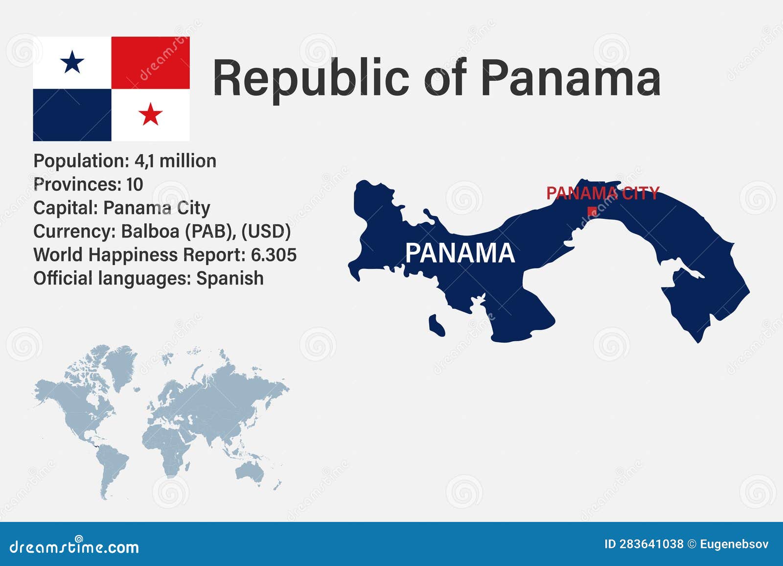 The Detailed Map Of Panama With Regions Or States And Cities, Capital ...