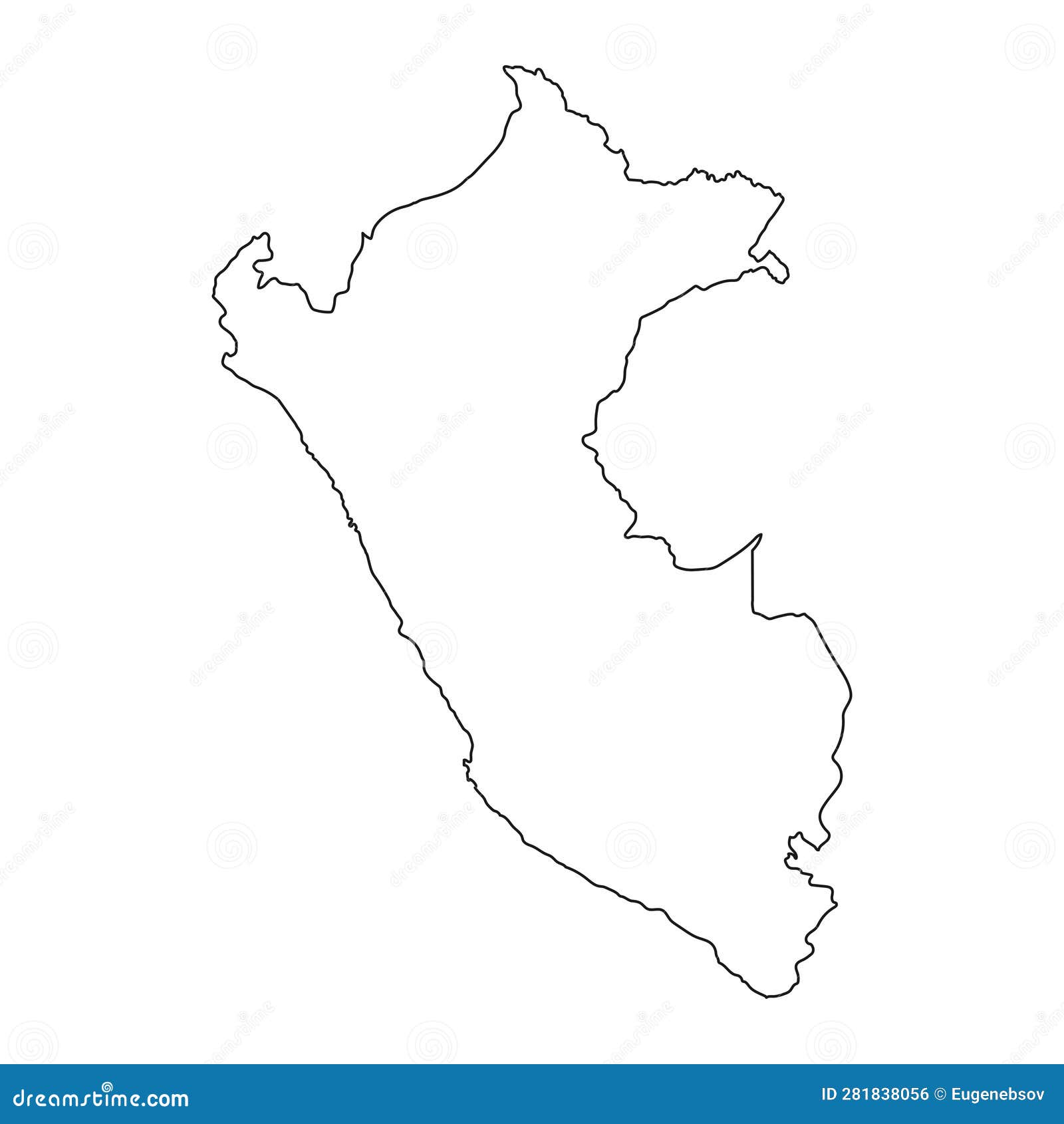 Highly Detailed Peru Map with Borders Isolated on Background Stock ...