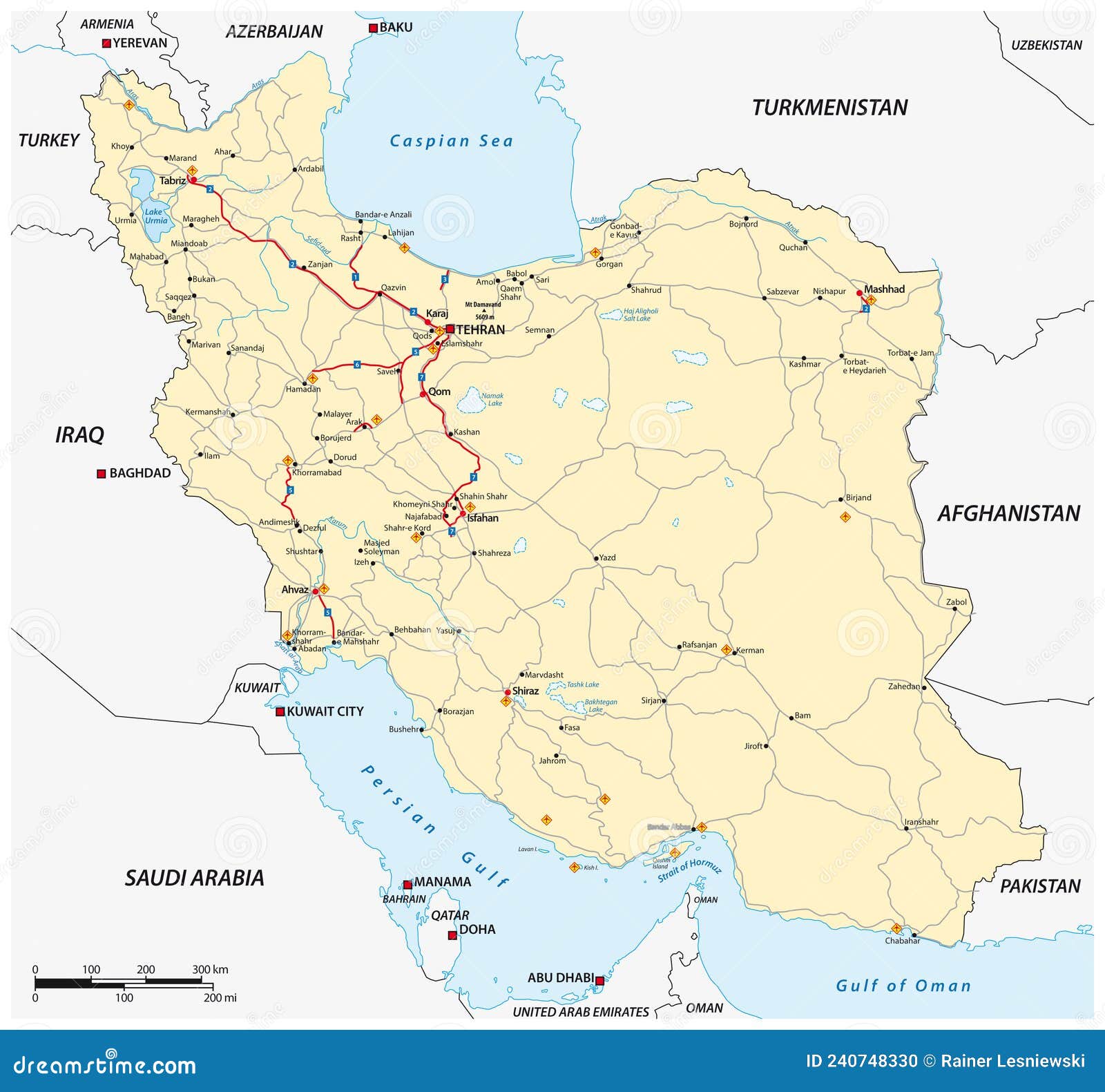 Isfahan Map. Detailed Map Of Isfahan City Poster With Streets ...