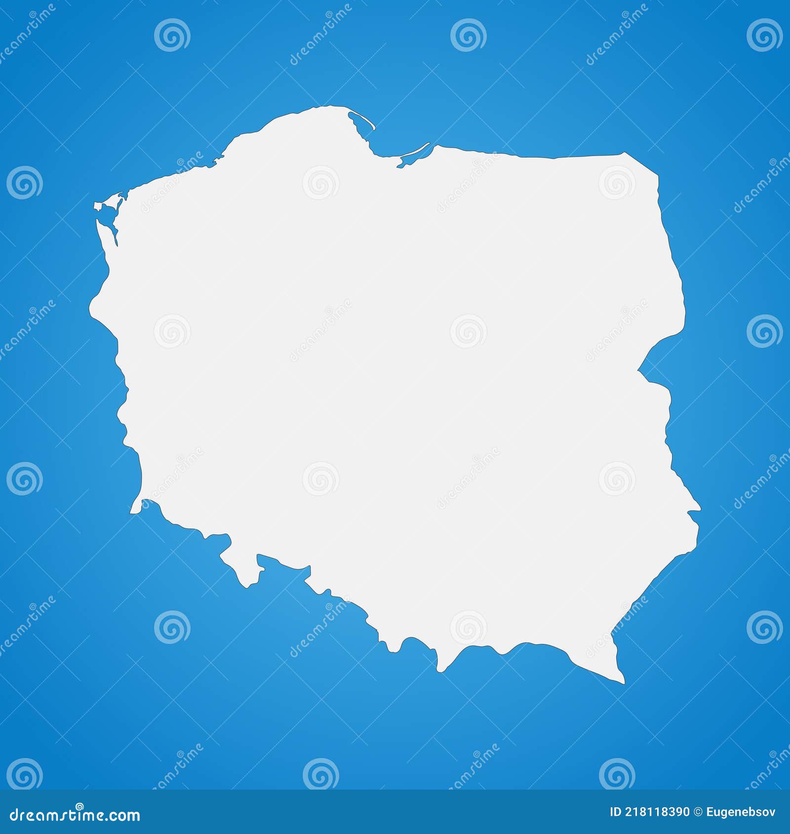Highly Detailed Poland Map with Borders Isolated on Background Stock ...