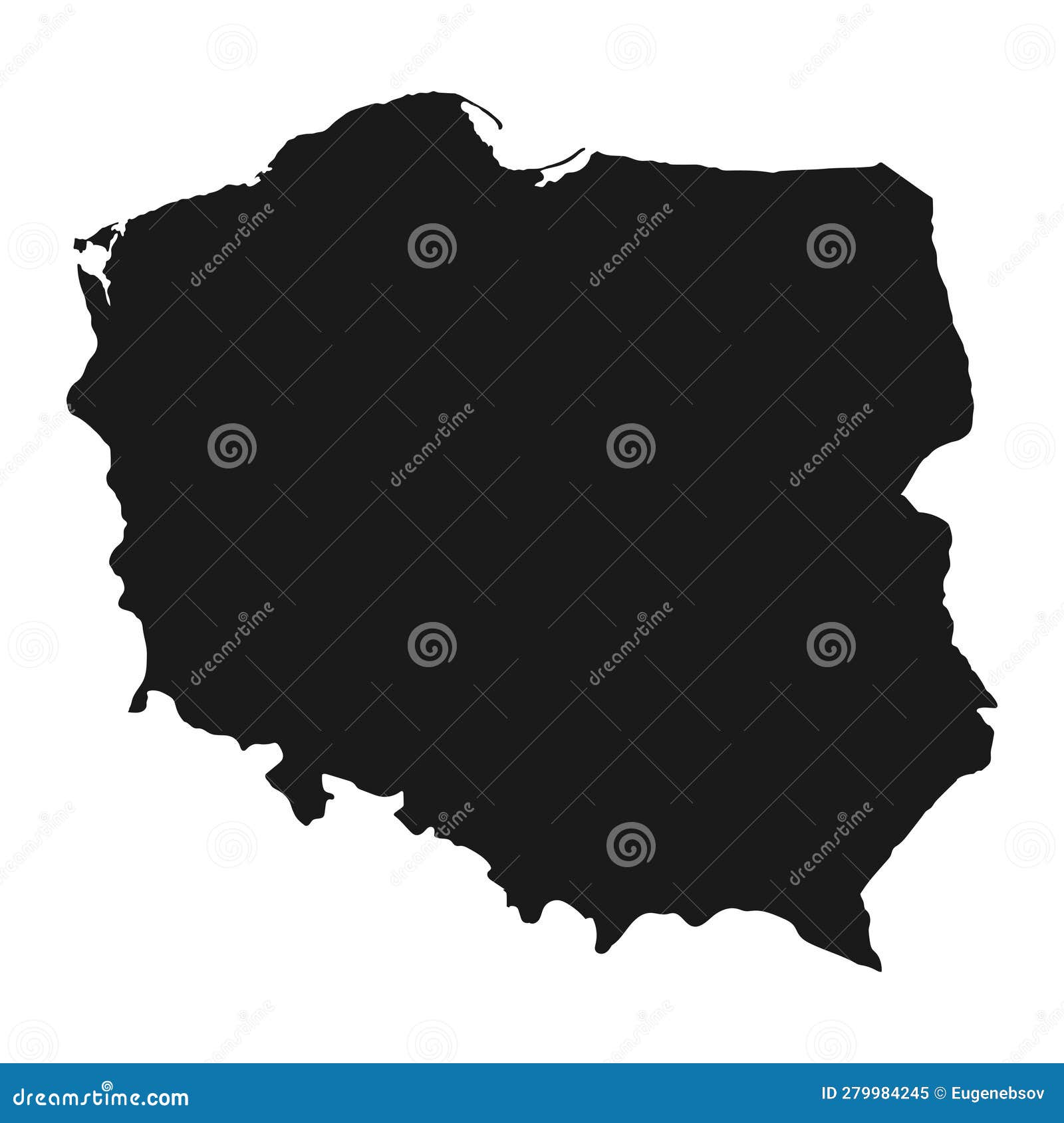 Highly Detailed Poland Map With Borders Isolated On Background Cartoon ...