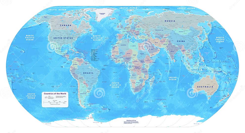 Highly Detailed Political World Map. EPS 10 Vector Stock Vector ...