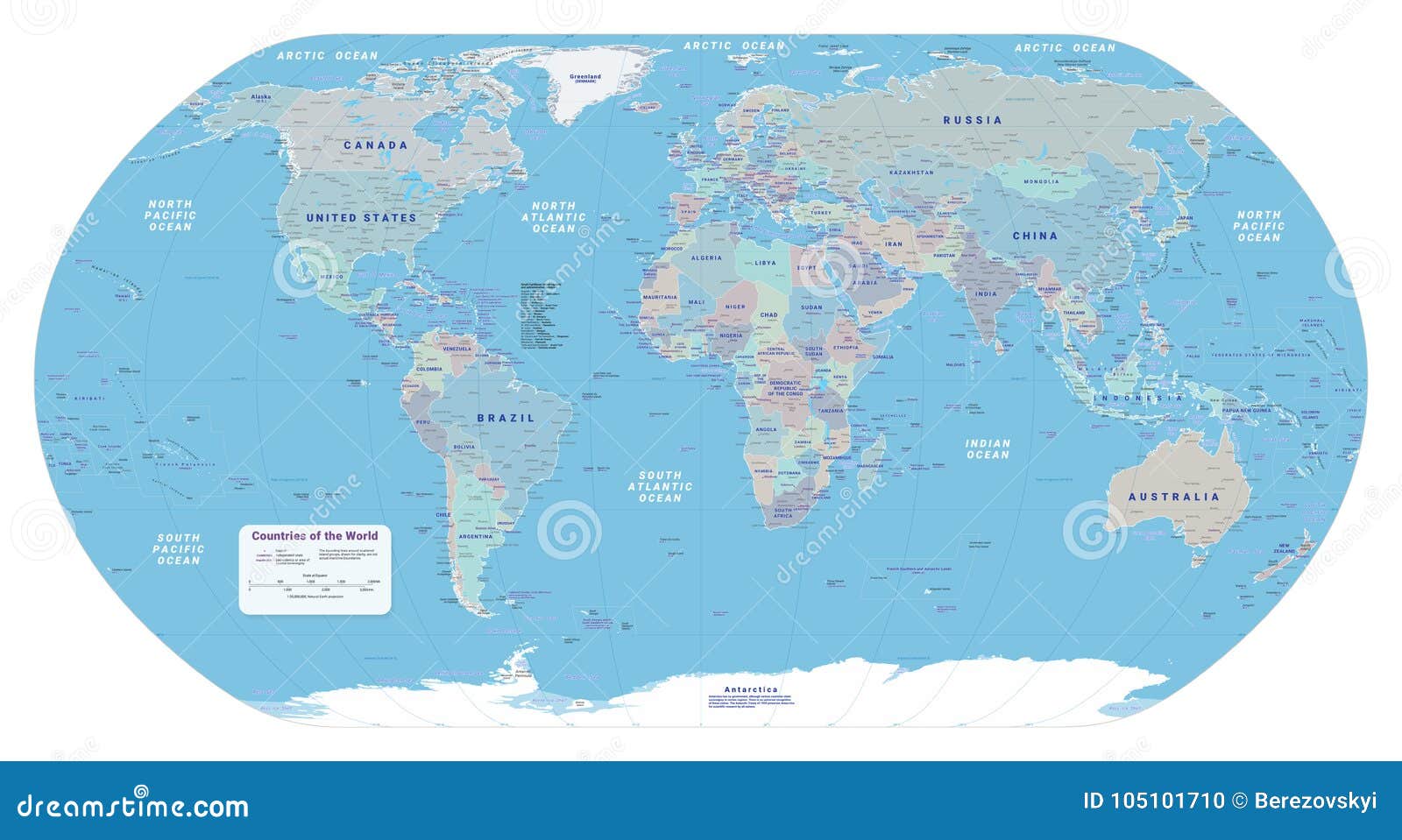 Highly Detailed Political World Map. EPS 10 Vector Stock Vector ...