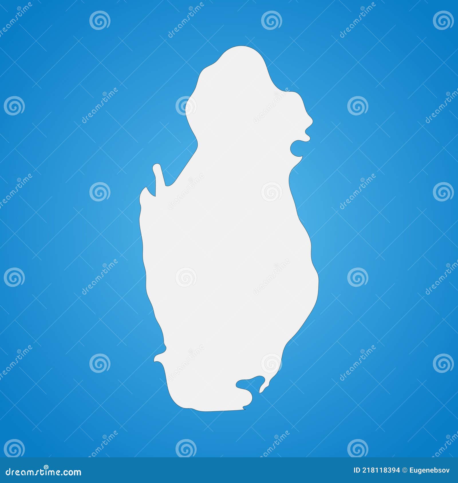 Highly Detailed Qatar Map with Borders Isolated on Background Stock ...