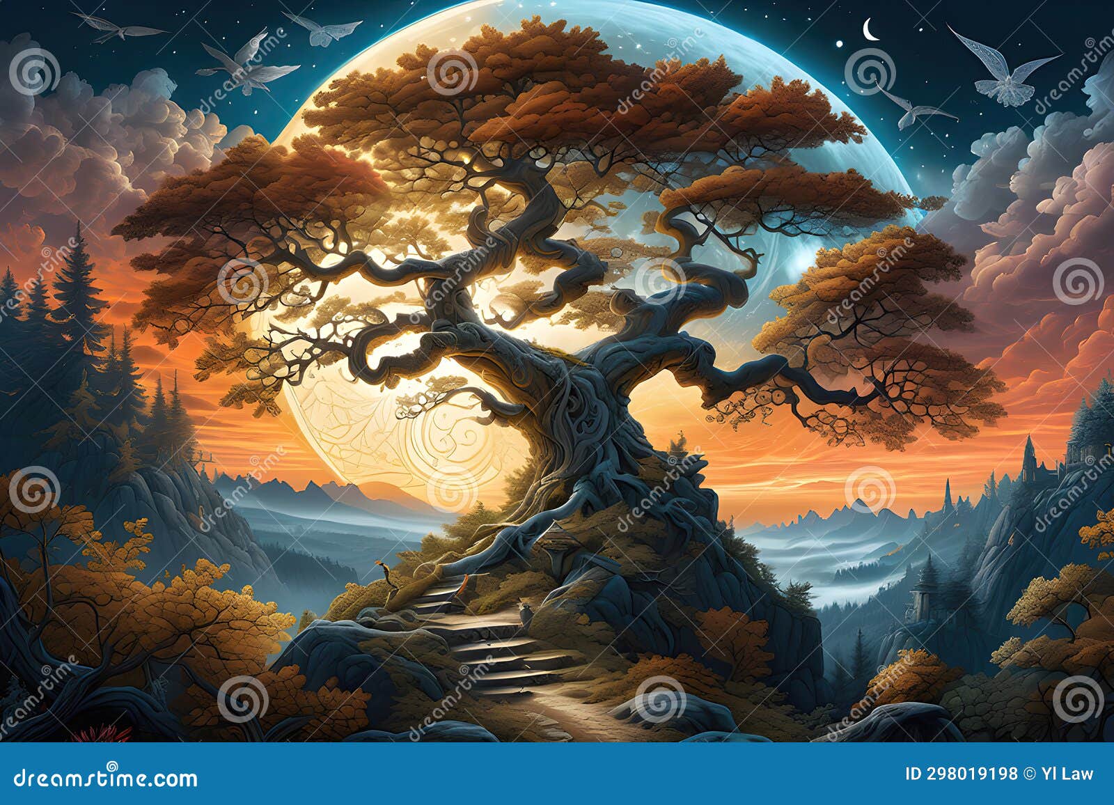 The Highly Detailed Detailed a Random Landscape Sky Trees Stock ...