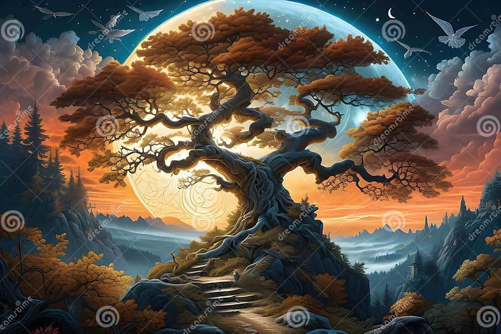 The Highly Detailed Detailed a Random Landscape Sky Trees Stock ...