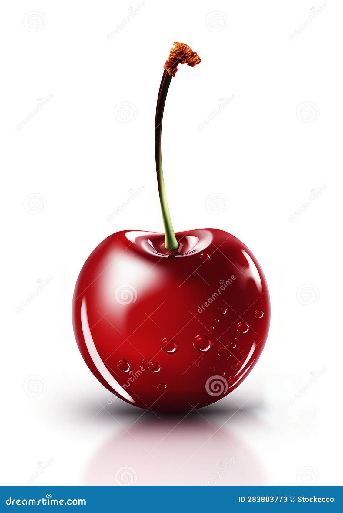Highly Detailed Red Cherry Icon on White Background Stock Illustration ...