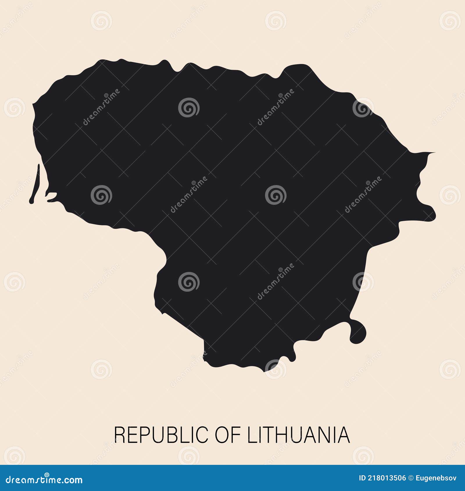 Highly Detailed Republic of Lithuania Map with Borders Isolated on ...