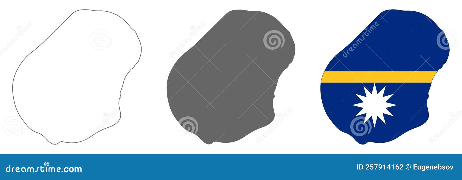 Highly Detailed Republic of Nauru Map with Borders Isolated on ...