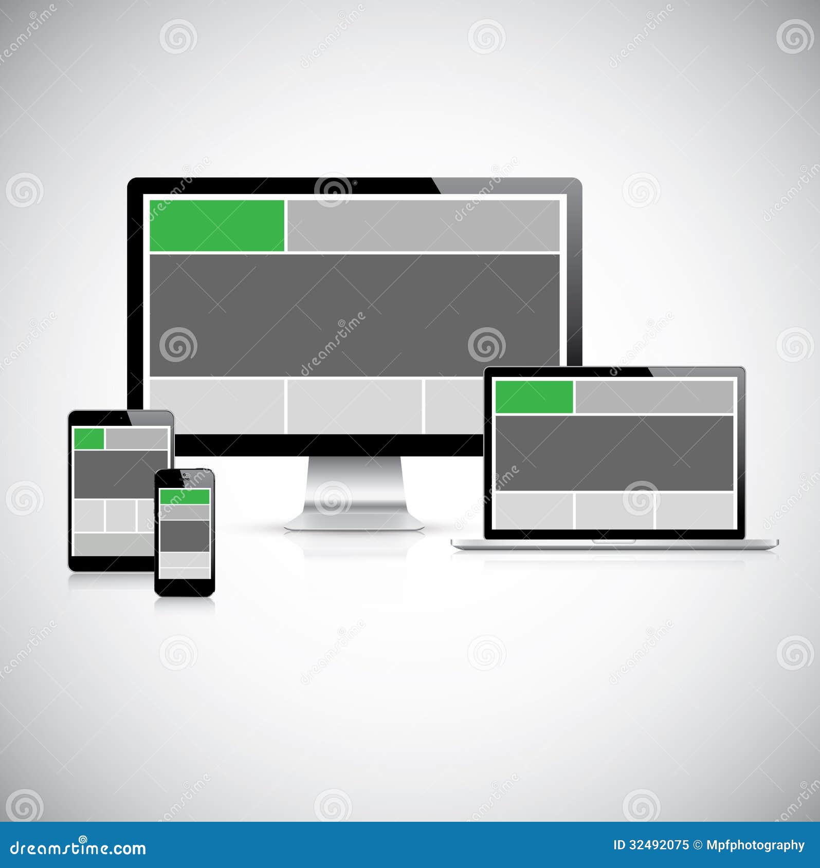 Highly Detailed Responsive Web Design Concept Vect Stock Vector ... Highly Detailed Responsive Web Design Concept Vect Stock Vector ...
