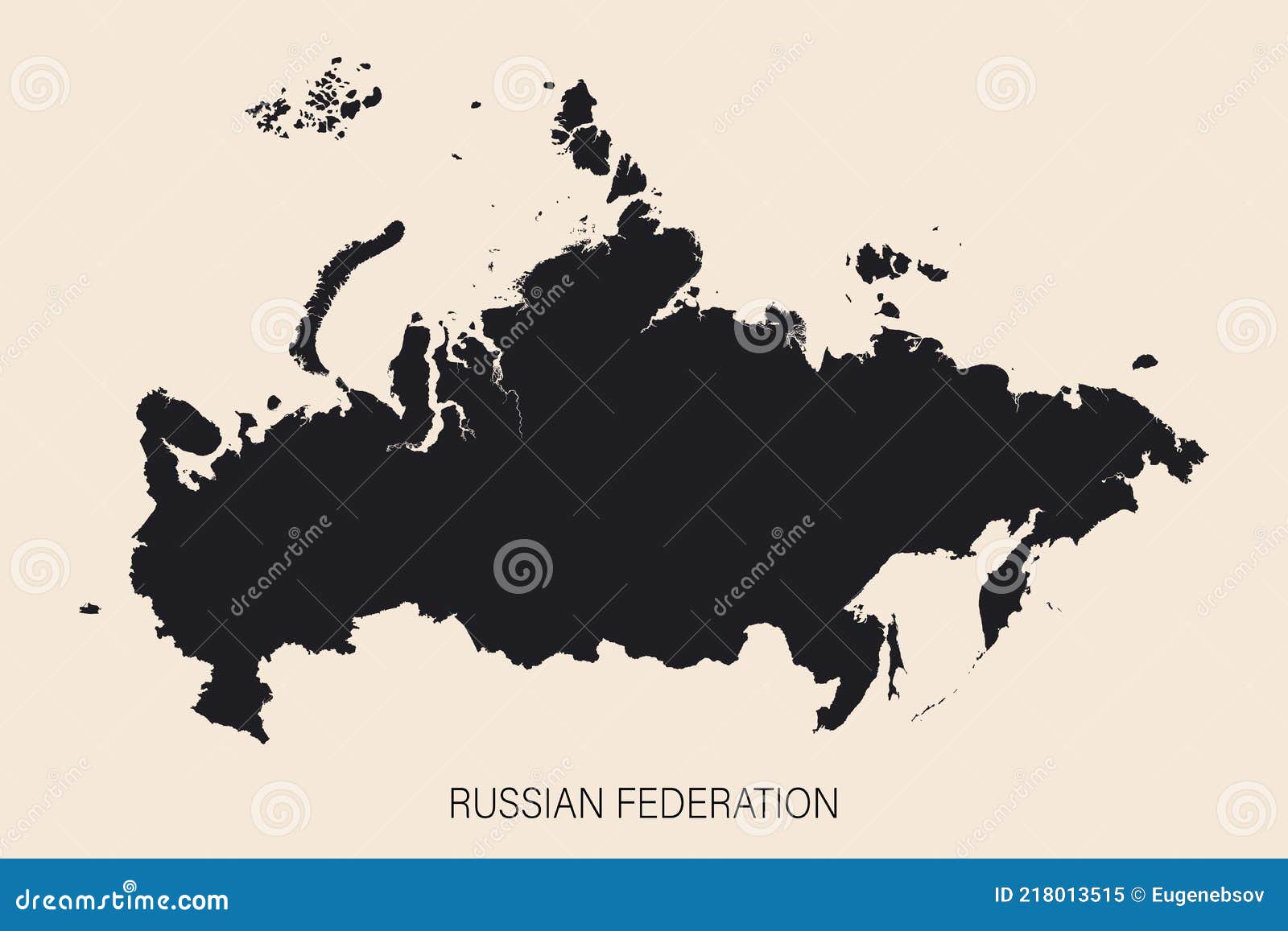 Highly Detailed Russian Federation Map with Borders Isolated on ...