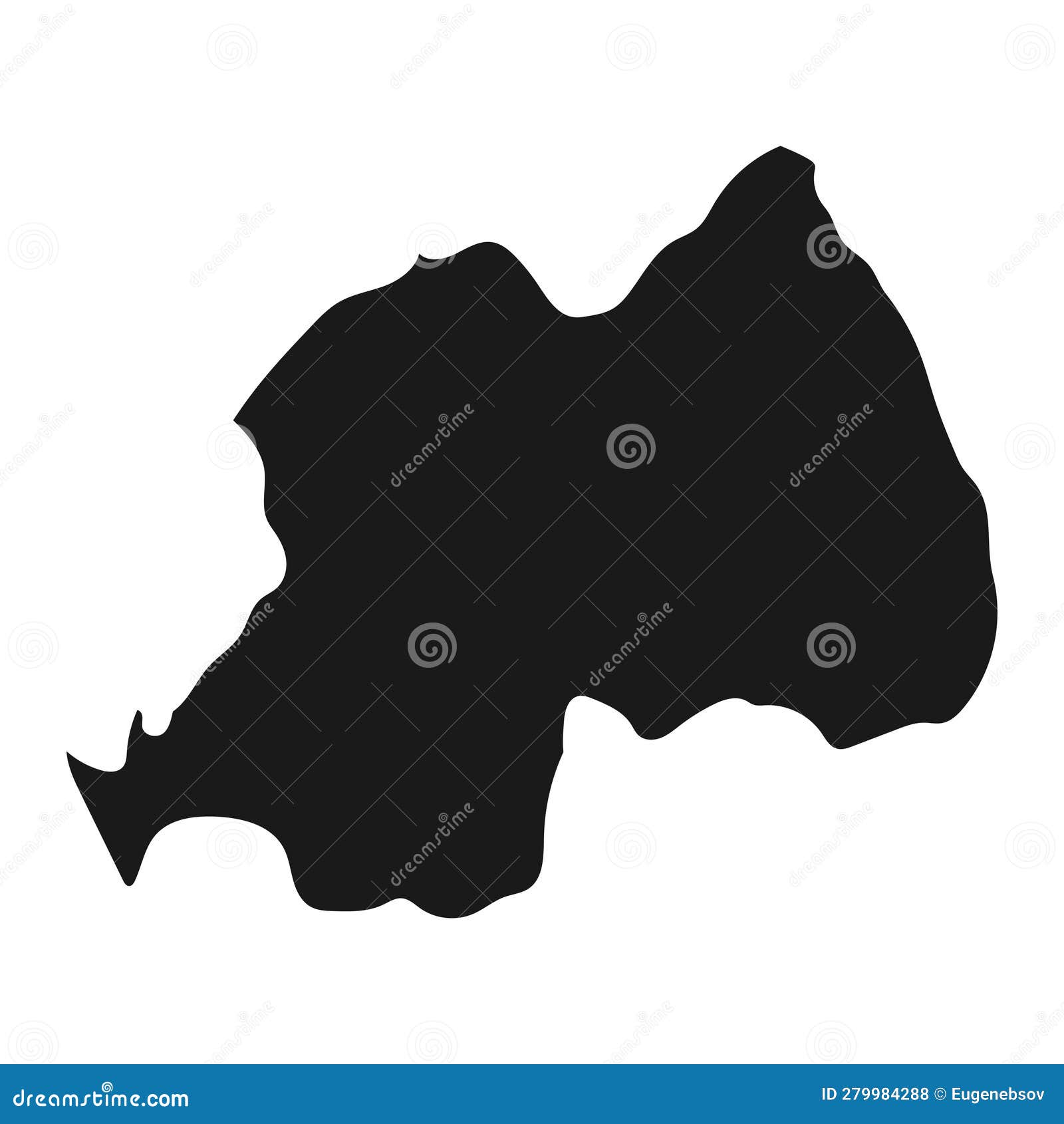Highly Detailed Rwanda Map with Borders Isolated on Background Stock ...