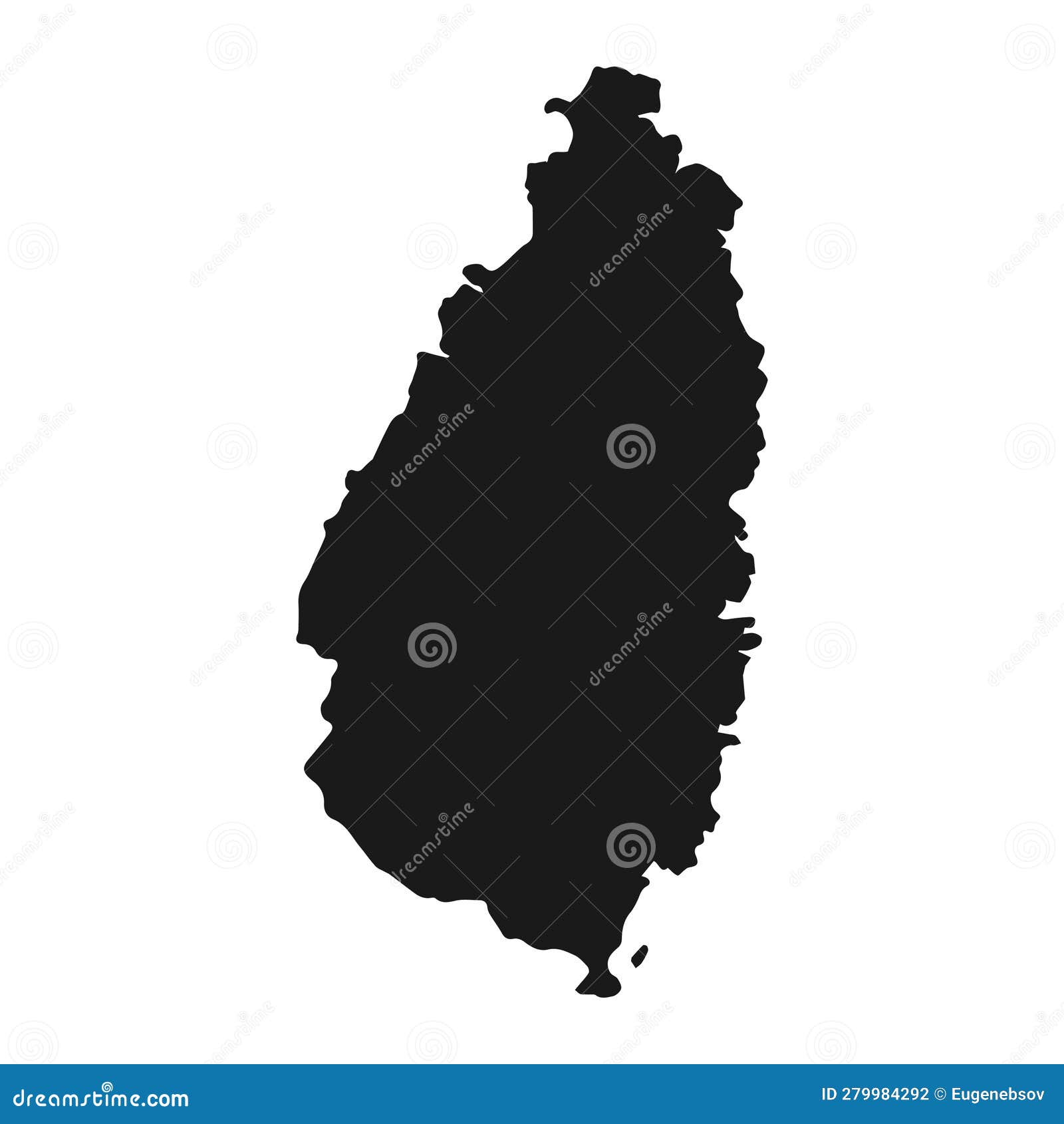 Highly Detailed Saint Lucia Map With Borders Isolated On Background ...