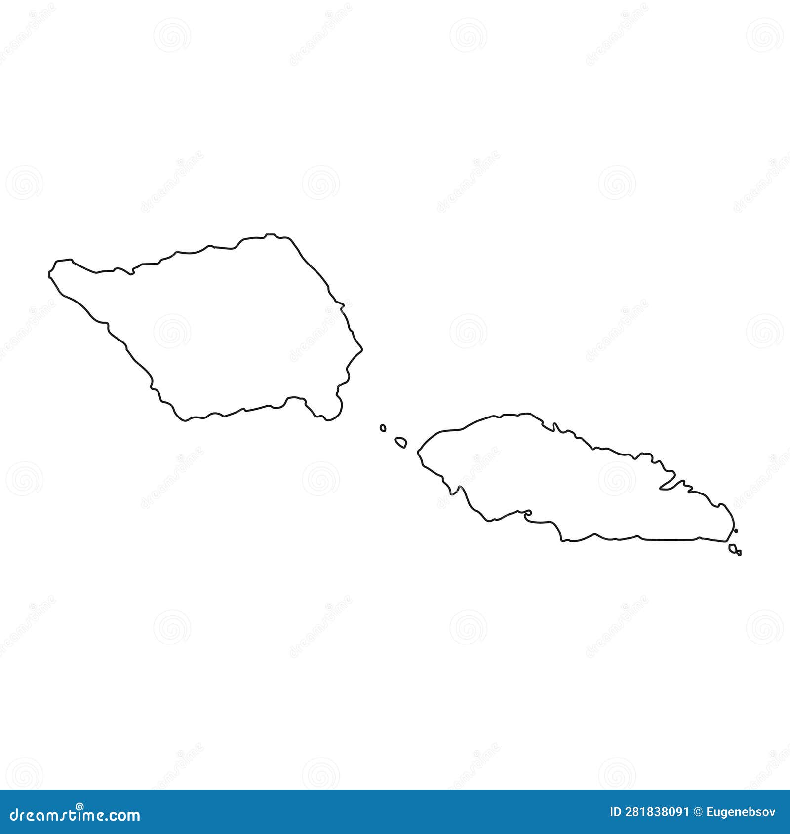 Highly Detailed Samoa Map with Borders Isolated on Background Stock ...