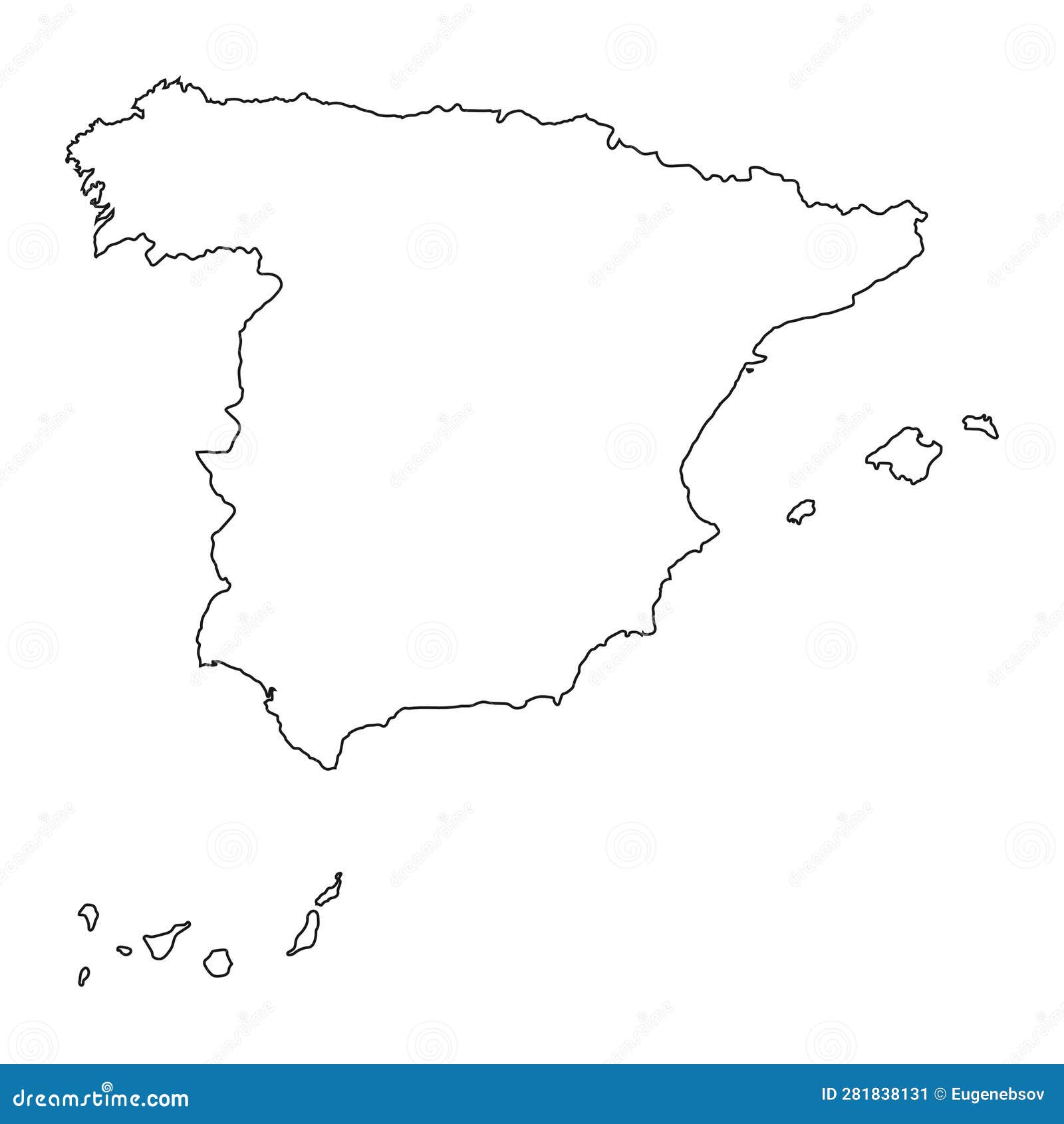 The Detailed Map Of The Spain With Regions Or States And Cities ...