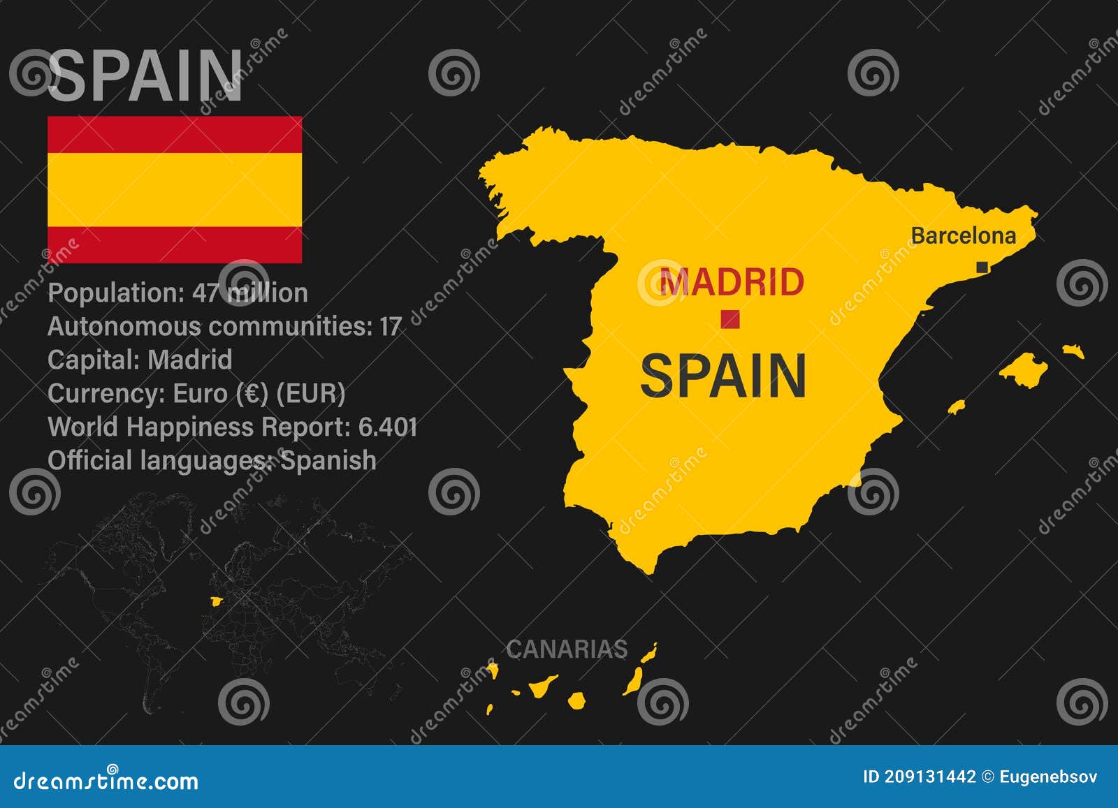 Spain - Highly Detailed Editable Political Map With Labeling. Vector ...