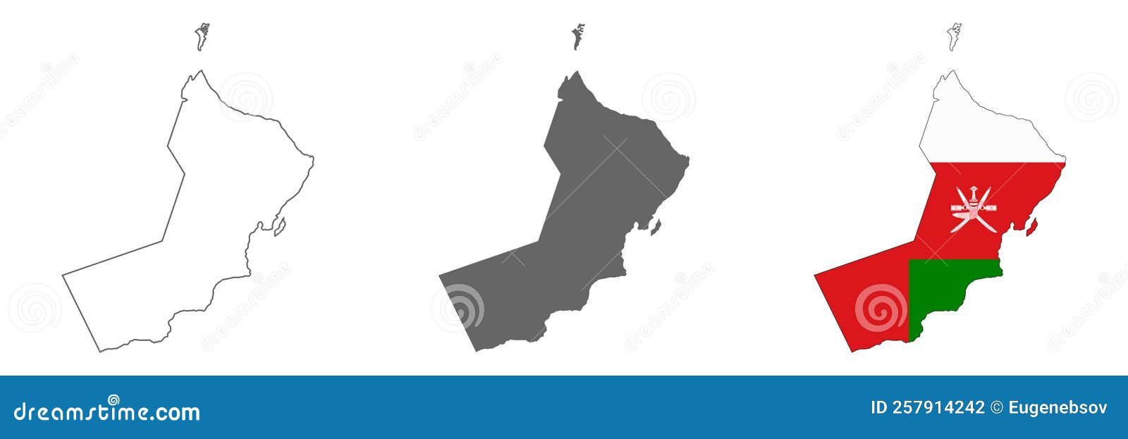 Highly Detailed Sultanate of Oman Map with Borders Isolated on ...
