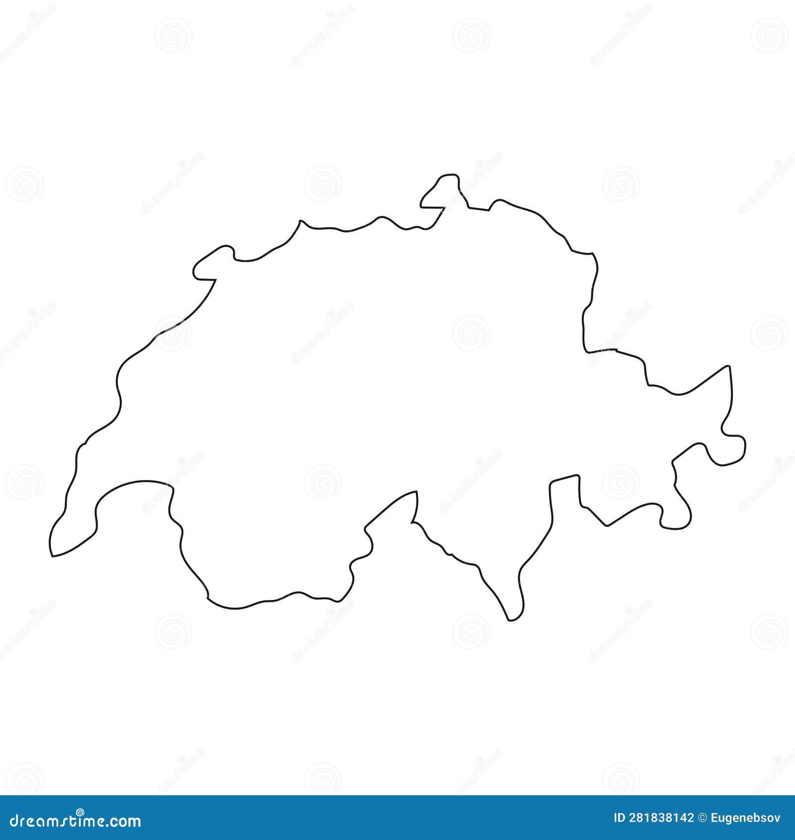 Highly Detailed Switzerland Map with Borders Isolated on Background ...