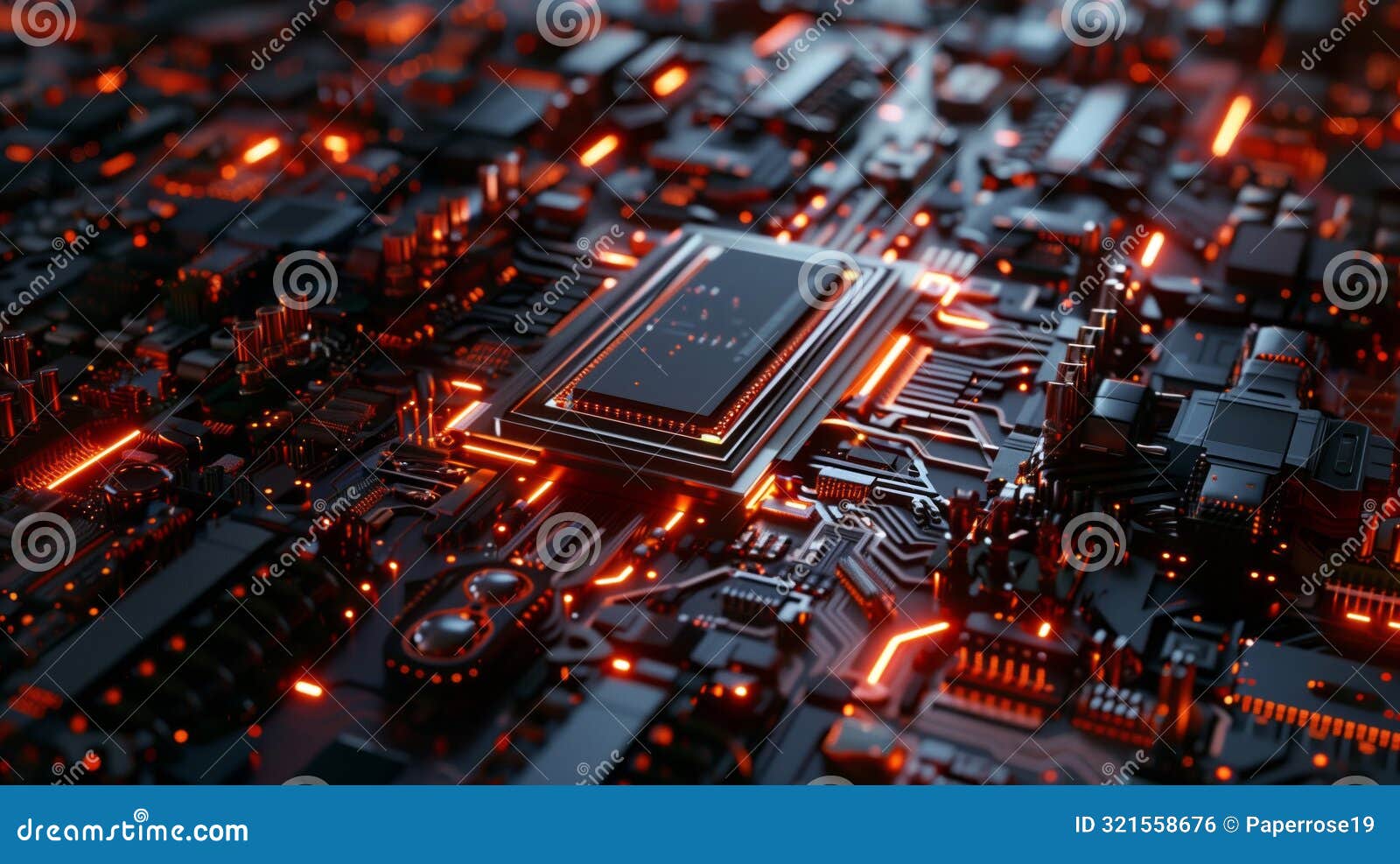 Highly Detailed Technology Texture, AI Supercomputer Chrome Stock Photo ...