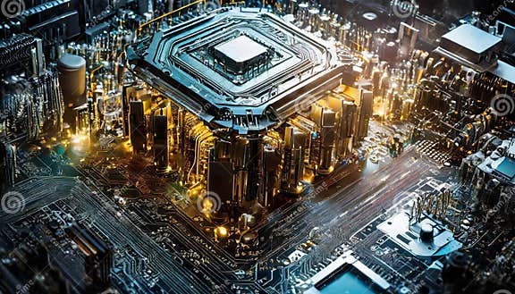 Highly Detailed Technology Texture Featuring a Supercomputer with ...