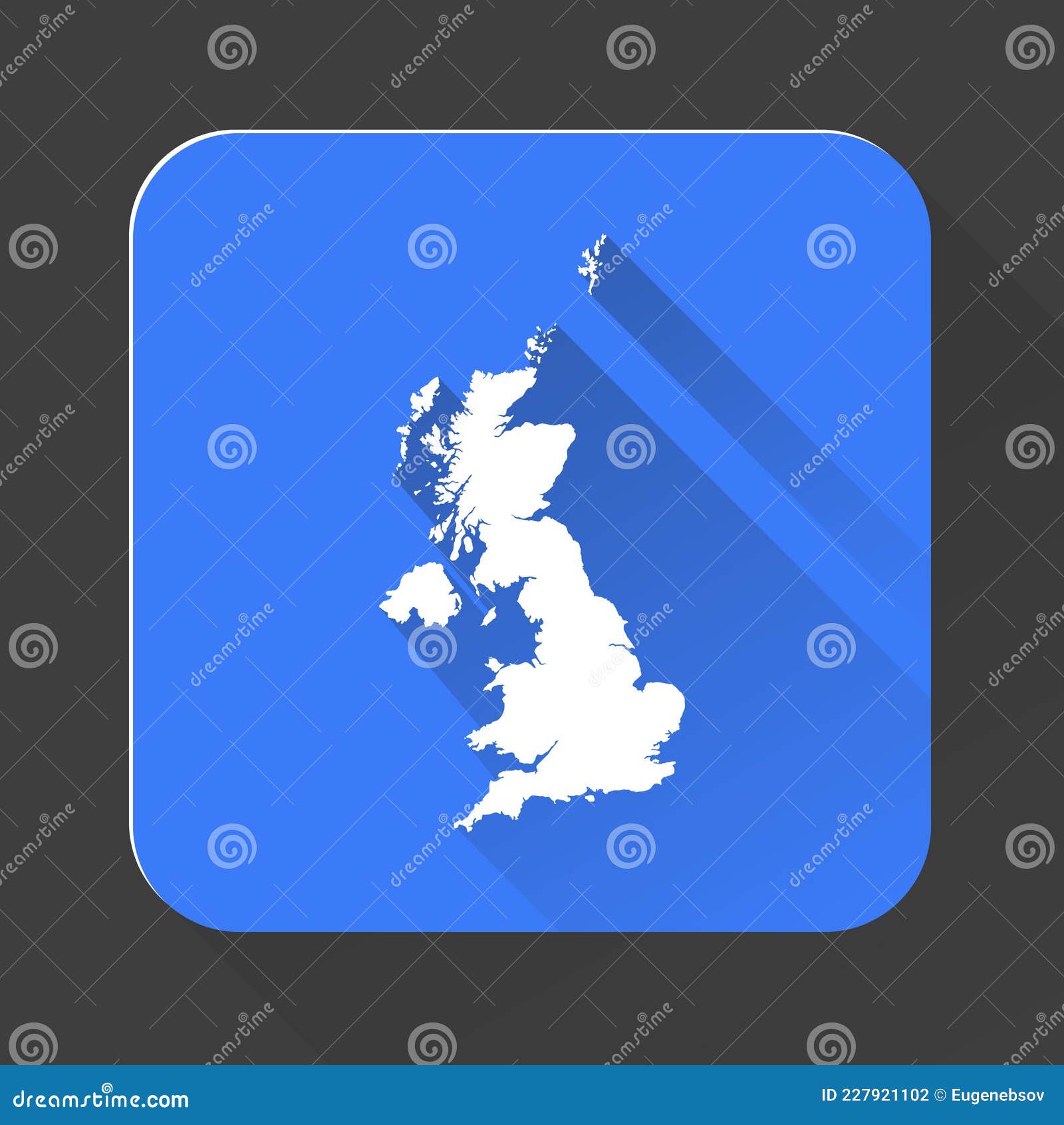 Highly Detailed United Kingdom Map with Borders Isolated on Background ...