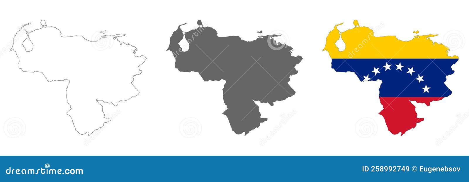 Highly Detailed Venezuela Map with Border Stock Vector - Illustration ...