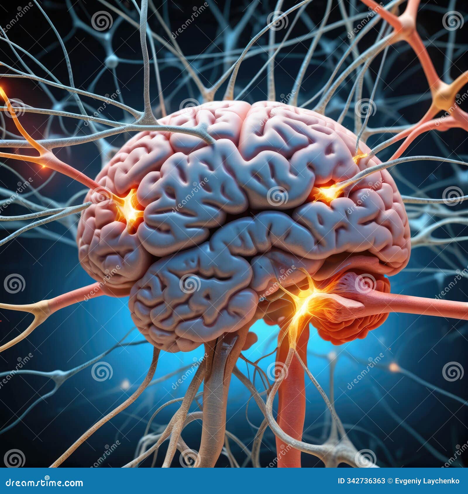 Highly Detailed Visualization of a Human Brain Interacting with Neural ...