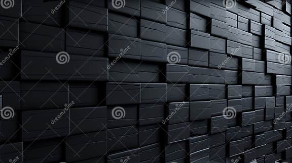 A Highly Detailed Wall Constructed from Black Bricks, Enhanced by Post-processing Techniques To ...