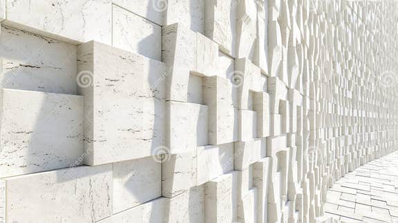 A Highly Detailed Wall Constructed from White Bricks, Enhanced by Post-processing Techniques To ...