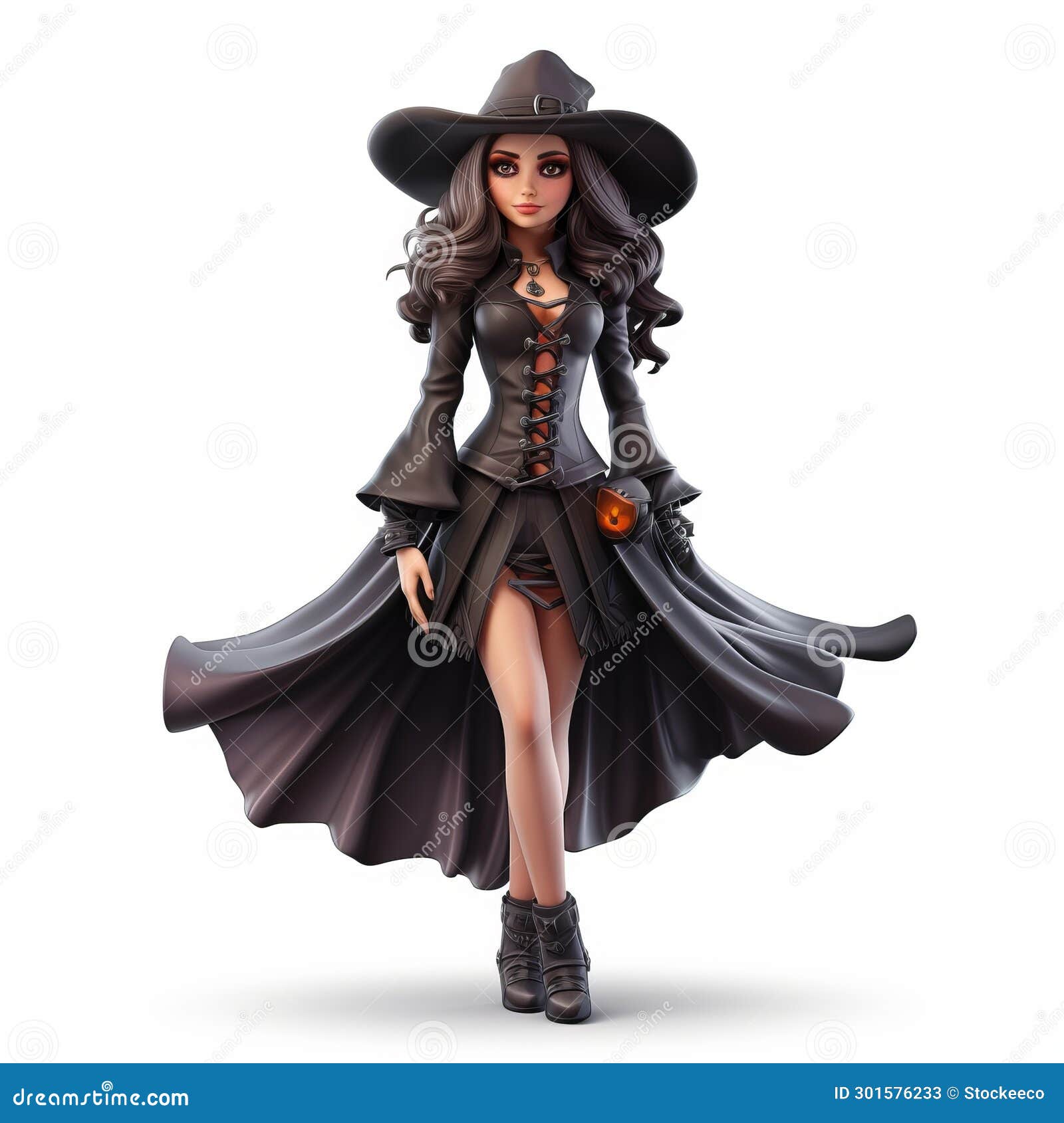 Highly Detailed Witch Halloween Character in Hat - 2d Game Art Stock ...