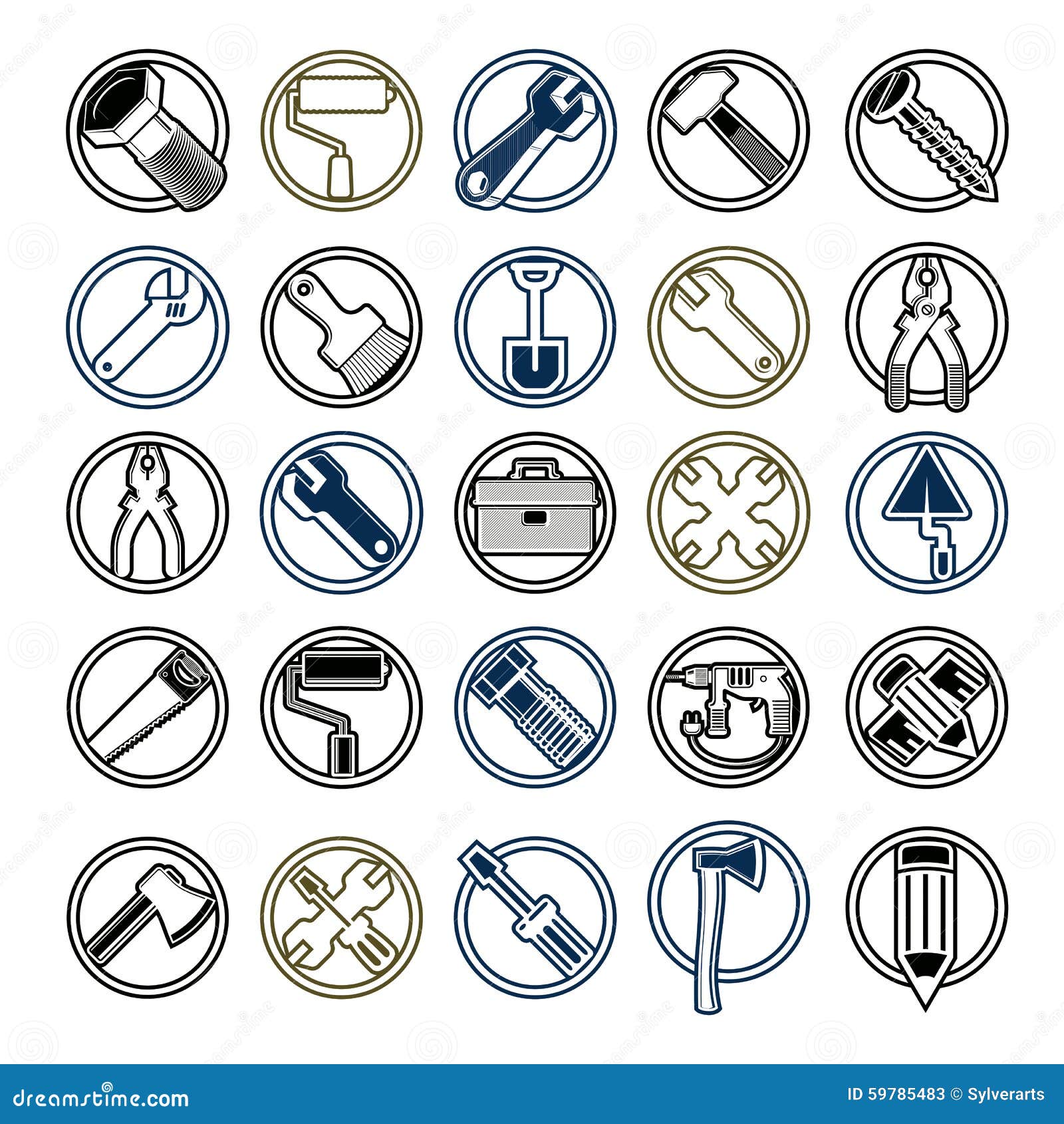 Highly Detailed Work Tools Collection, Industry Vector Stock Vector ...