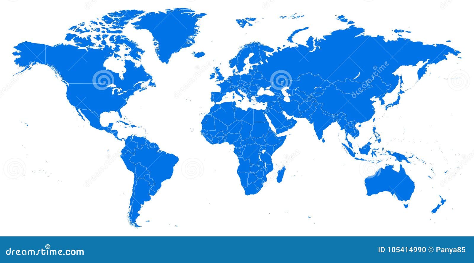 Highly Detailed World Map. Vector Illustration, Template Stock Vector ...