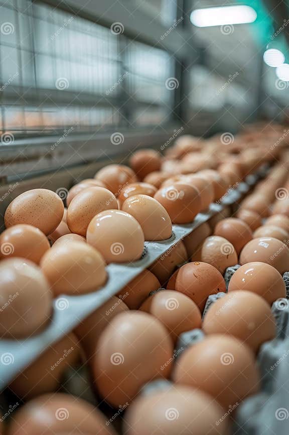 Highly Efficient Egg Sorting Machine in Operation at a Commercial Egg Production Facility Stock ...