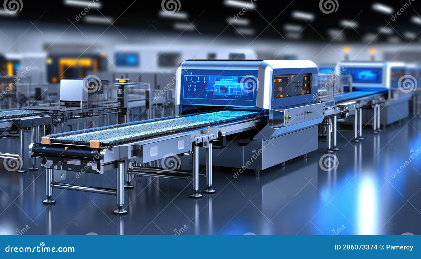Highly Efficient and Safe. Advanced Microchip Factory Assembly Line ...