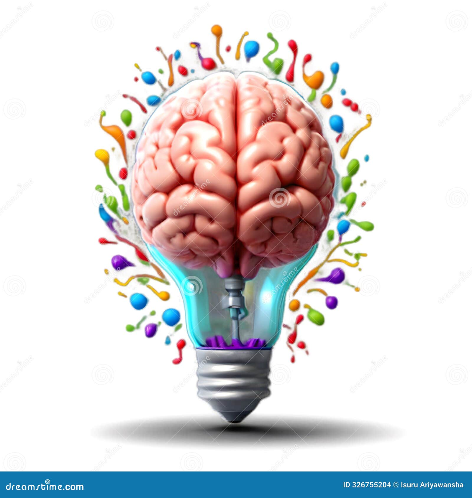 Brainstorming And Mental Problem Solving Concept. Brain With Messy Line ...