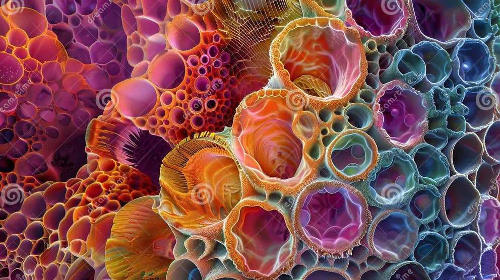 A Highly Magnified Abstract Image of the Inner Structure of a Spore ...