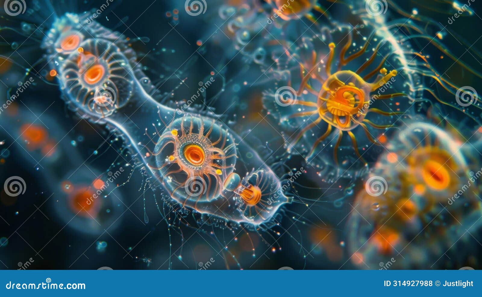 A Highly Magnified Image of Microscopic Plankton Revealing the Complex ...