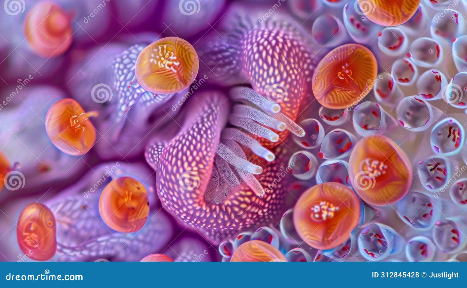 Magnified Pollen Grains Under The Light Microscope, White Background ...